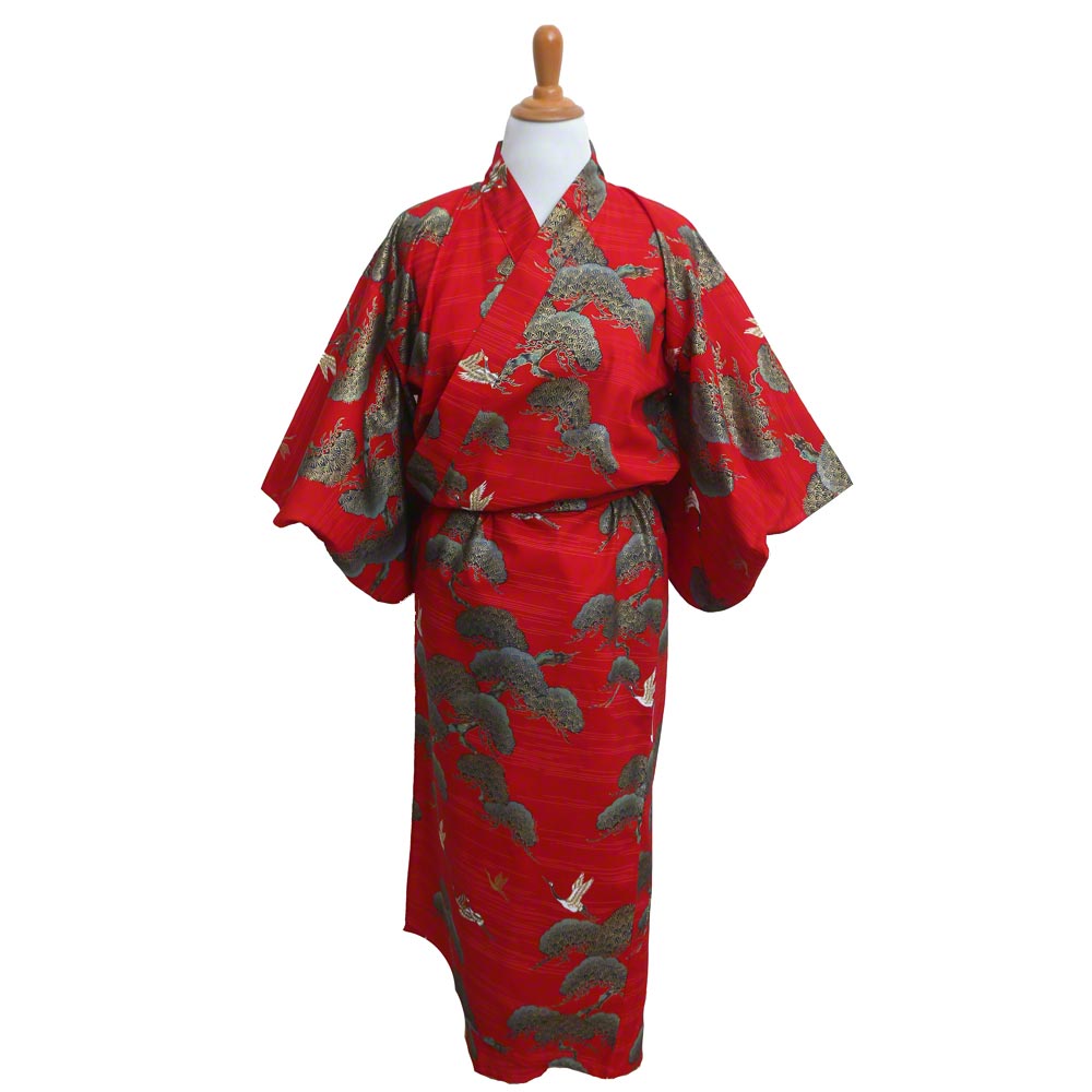Red Yukata | Cotton Womens Robe | Red Japanese Robe